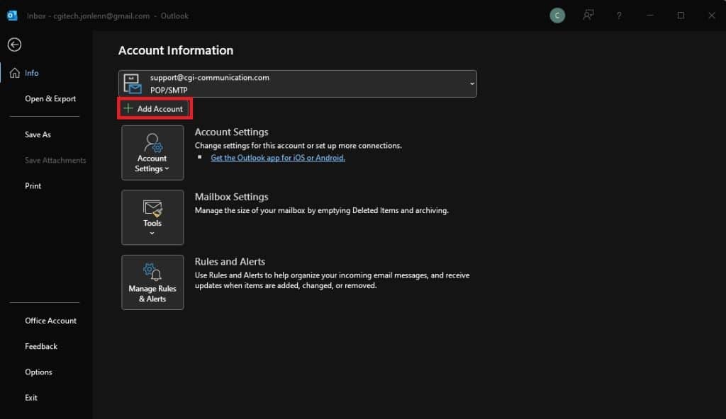 How to Setup Email on Windows - Outlook / Office 365 - CGI Communications